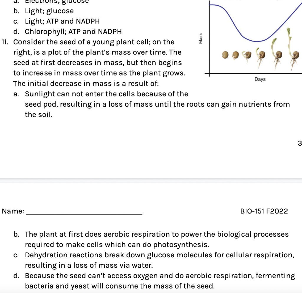 Solved b. Light; glucose c. Light; ATP and NADPH d. | Chegg.com