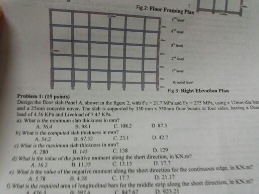 Fig.2: Floor Framing Plan 5 level 3 level 2 level 1" | Chegg.com