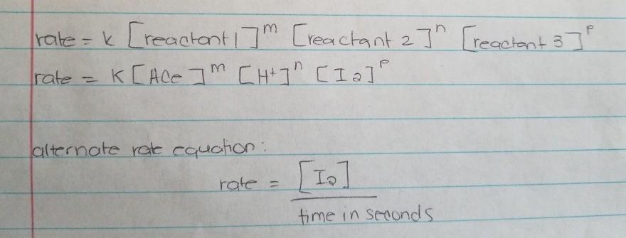 Solved 2. The rate equation alternatively used in this lab | Chegg.com