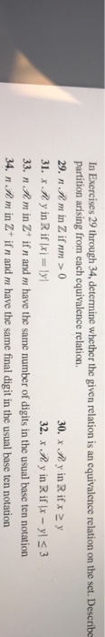 Solved In Exercises 29 through 34, determine whether the | Chegg.com