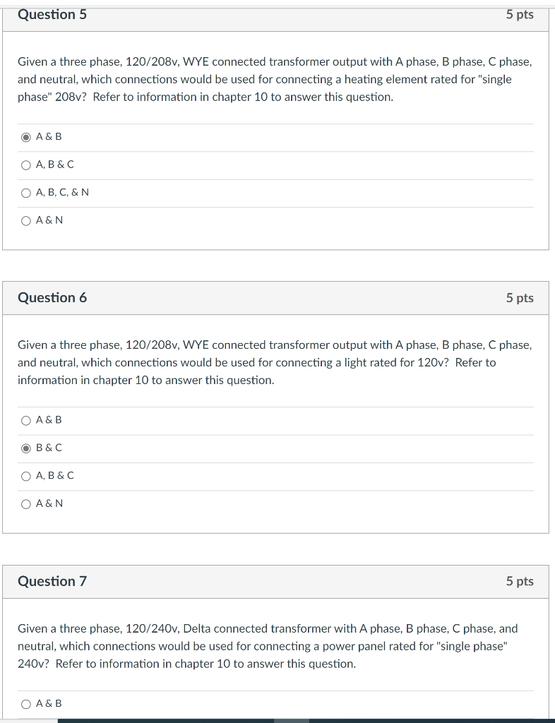 Solved Given a three phase, 120/208v, WYE connected | Chegg.com
