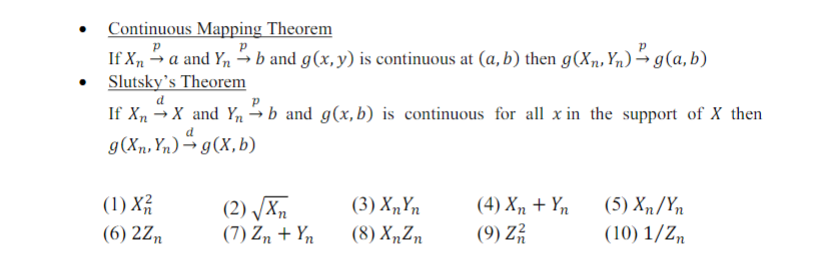 Solved Assuming Xn→pa>0,Yn→pb =0 and Zn→dZ∼N(0,1), and using | Chegg.com
