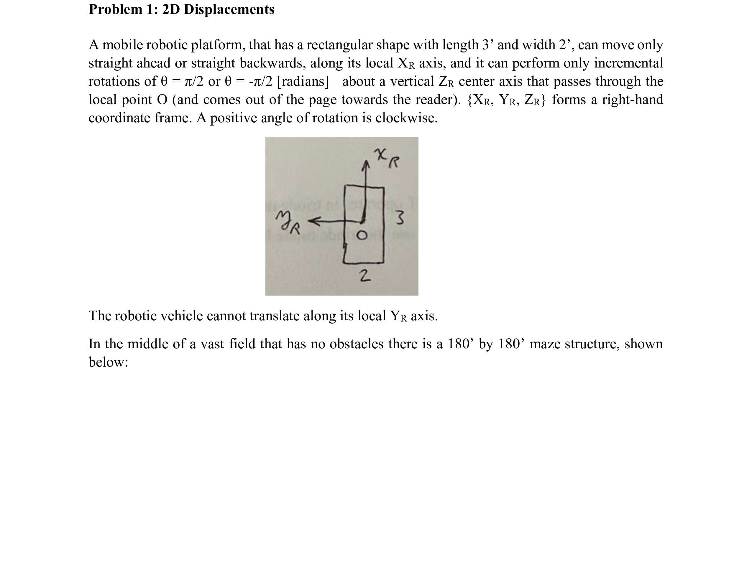 Solved A mobile robotic platform, that has a rectangular | Chegg.com