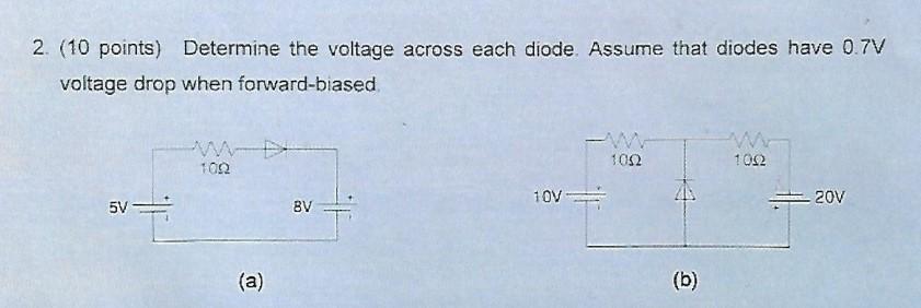 Solved 2. (10 points) Determine the voltage across each | Chegg.com