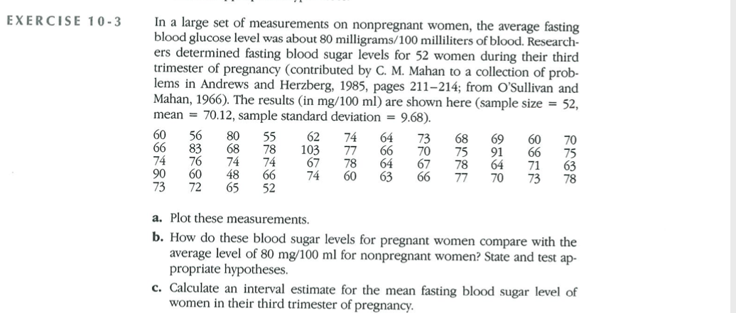Solved EXERCISE 10-3 In a large set of measurements on | Chegg.com