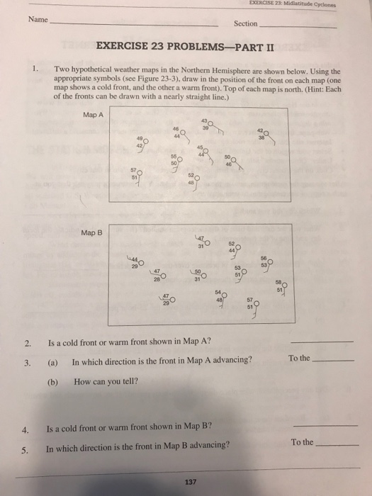 Solved EXERCISE 23 Midlatitude Cyclones To study the | Chegg.com
