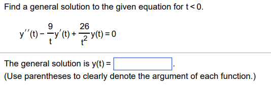 Solved Find a general solution to the given equation for | Chegg.com