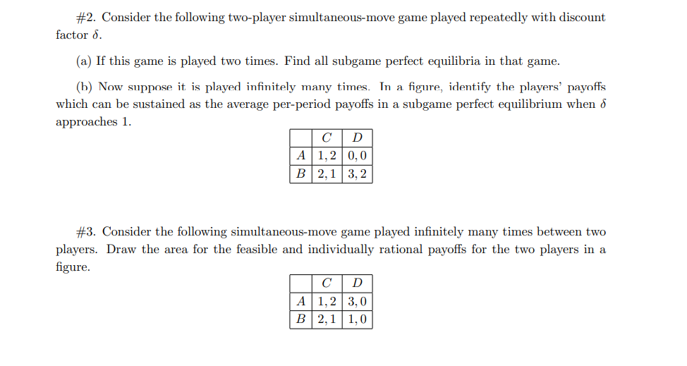 Solved \#2. Consider the following two-player | Chegg.com