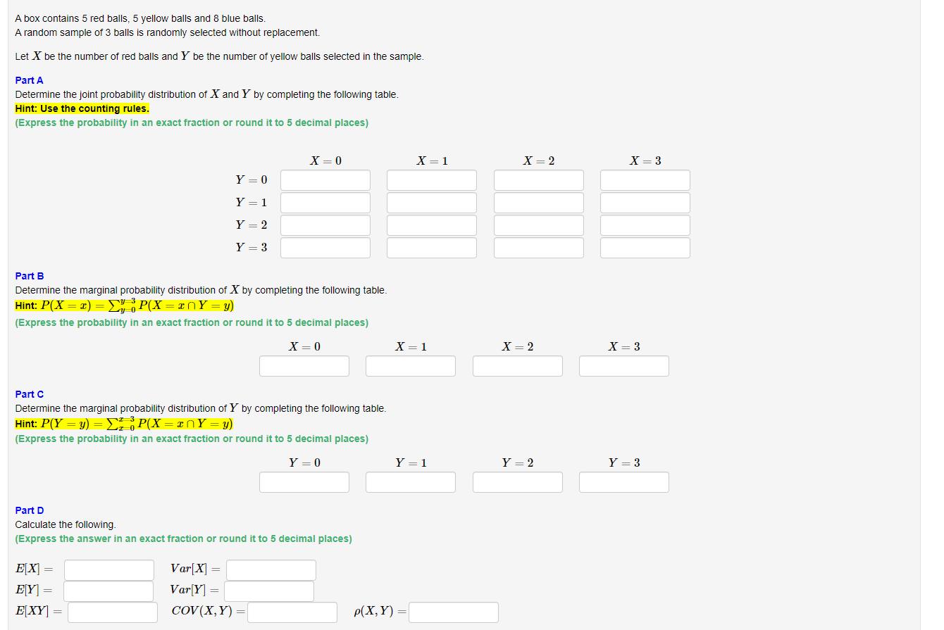 Solved A box contains 5 red balls, 5 yellow balls and 8 blue | Chegg.com