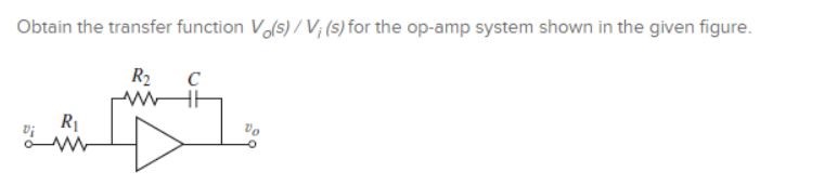 Solved Obtain the transfer function Vo(s)/Vi(s) for the | Chegg.com