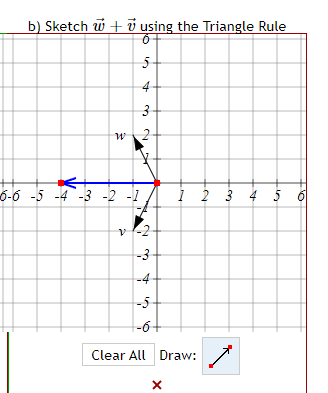 Solved b) Sketch w + v using the Triangle Rule 5 4 ذرا 3 w 2 | Chegg.com