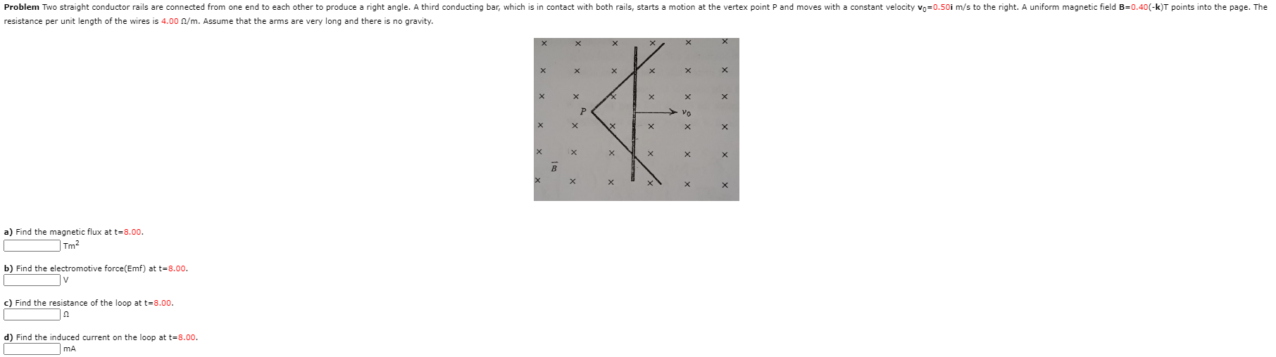Solved Problem Two straight conductor rails are connected | Chegg.com