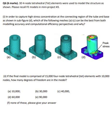 Solved Q6 (6 marks). 3D 4-node tetrahedral (Tet) elements | Chegg.com