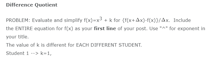 Solved Difference Quotient PROBLEM: Evaluate and simplify | Chegg.com