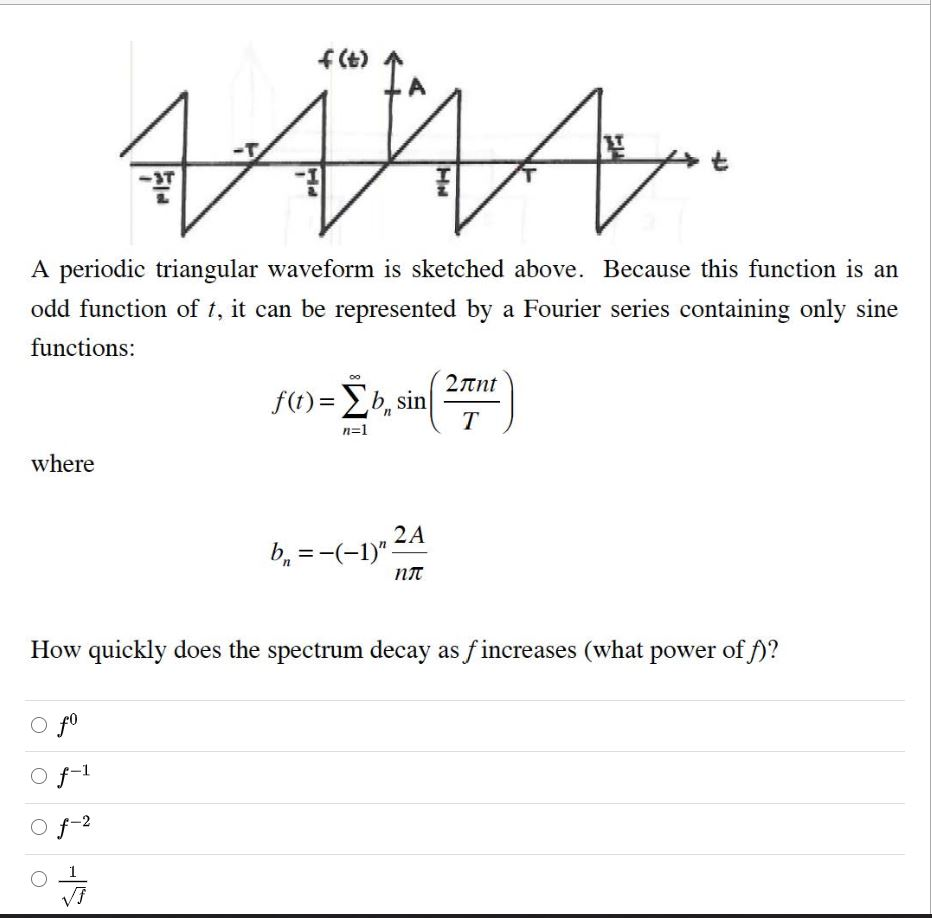 Solved * A periodic triangular waveform is sketched above. | Chegg.com