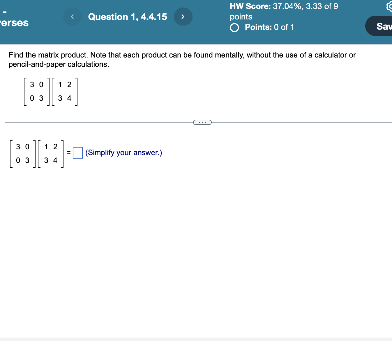 Solved Find the matrix product. Note that each product can | Chegg.com