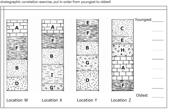 Solved strategraphic correlation exercise, put in order from | Chegg.com
