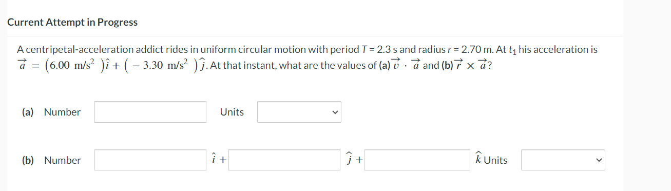 Solved Current Attempt in ProgressA centripetal-acceleration | Chegg.com