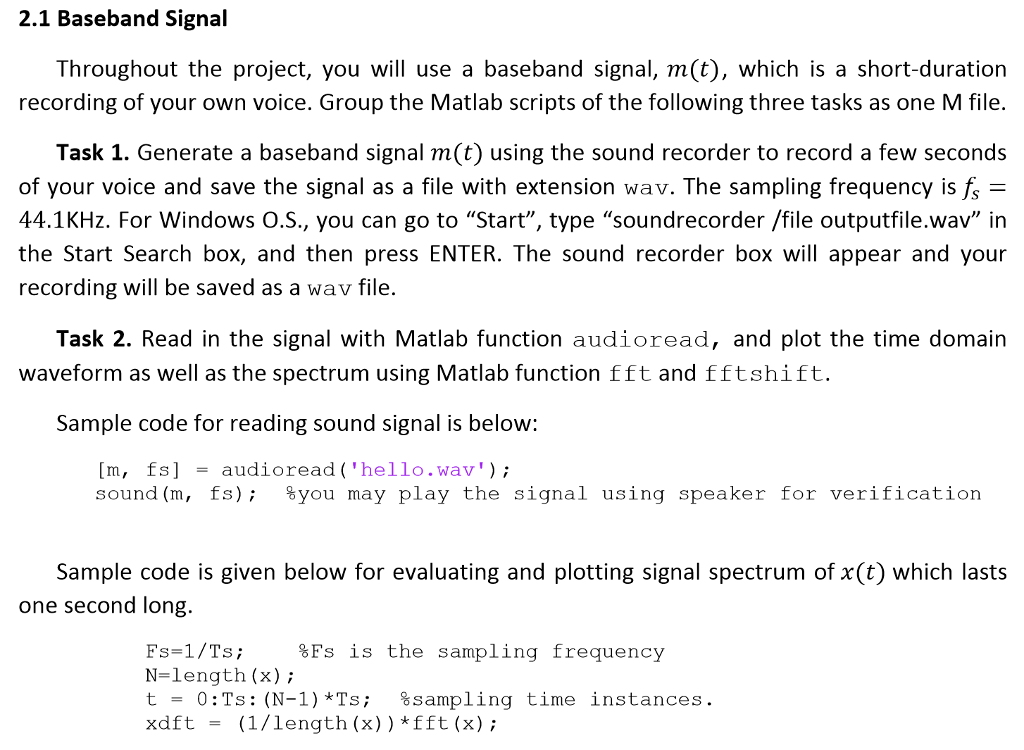 Hi I need some help with 2.2 Double Sideband (DSB-SC) | Chegg.com