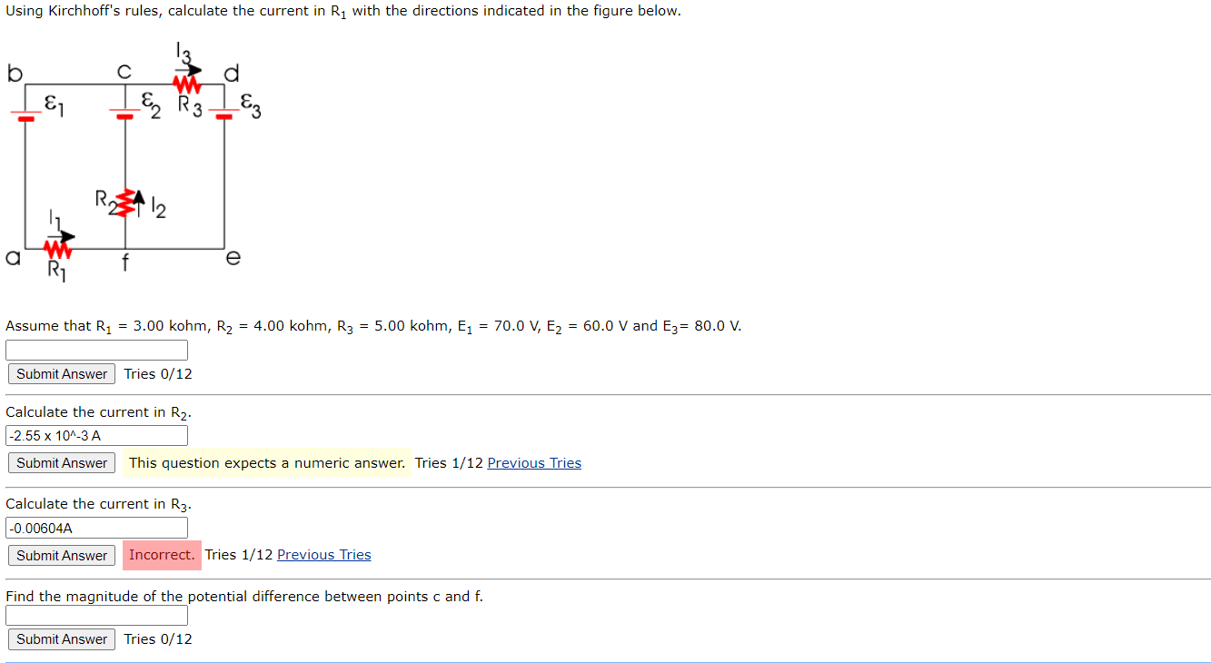 Solved Using Kirchhoff's rules, calculate the current in R1 | Chegg.com