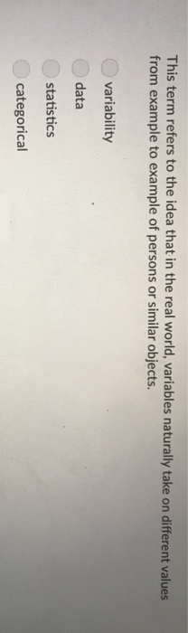 Solved This term refers to the idea that in the real world, | Chegg.com