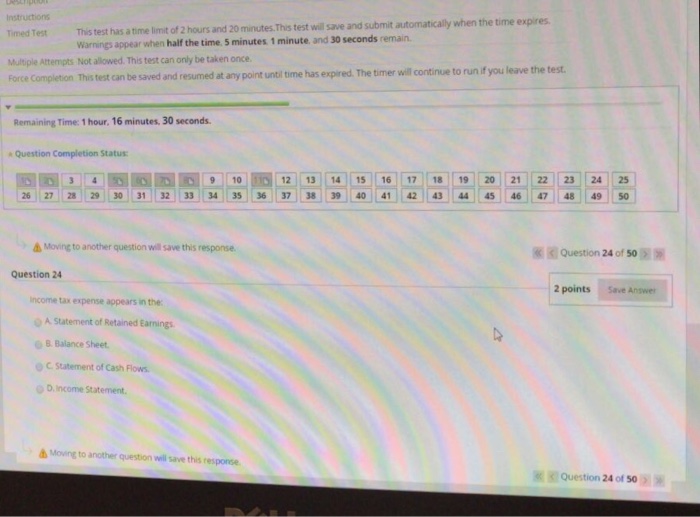 Solved This test has a time limit of 2 hours and 20 | Chegg.com