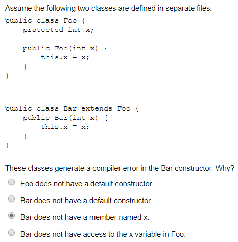 Solved Assume the following two classes are defined in | Chegg.com
