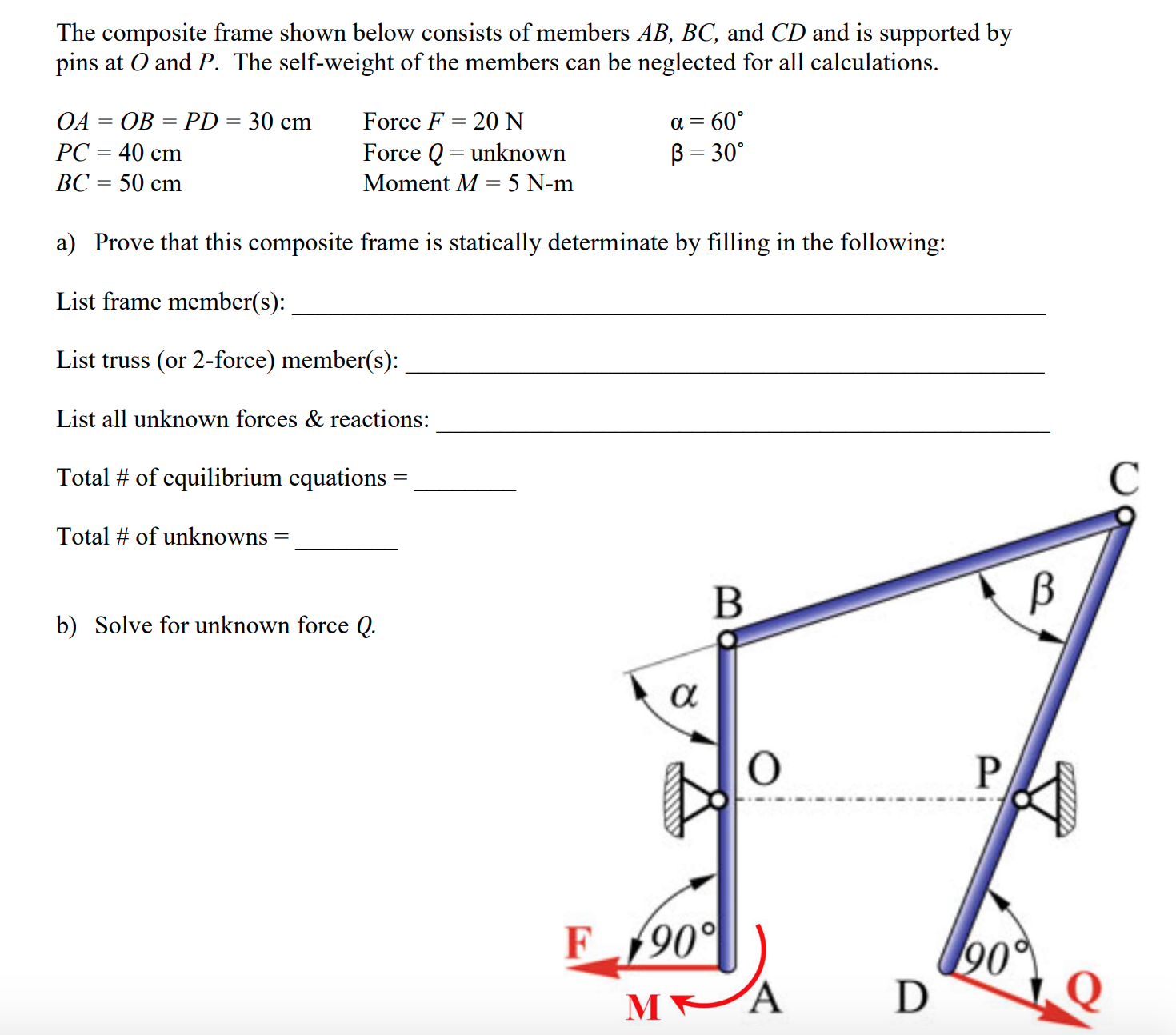 Solved The Composite Frame Shown Below Consists Of Members