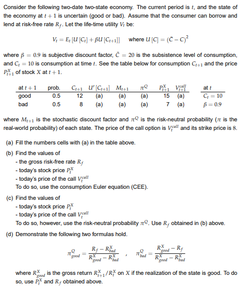 Solved New Asset Pricing Formula with State Prices Consider | Chegg.com
