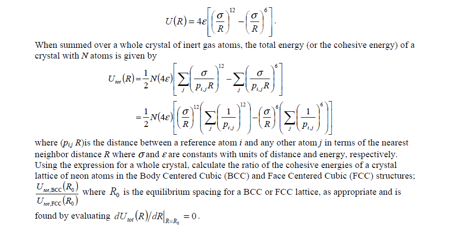 3. (464)(564) Crystal Structure and Cohesive | Chegg.com