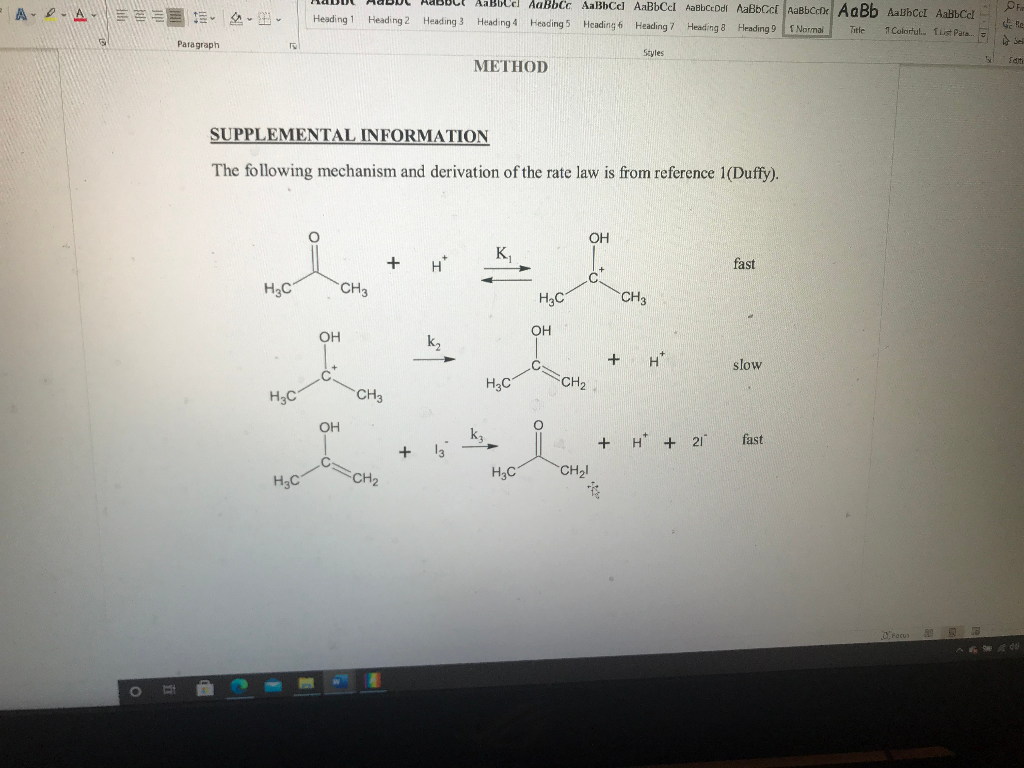 Solved The proposed reaction mechanism is shown on the page. | Chegg.com
