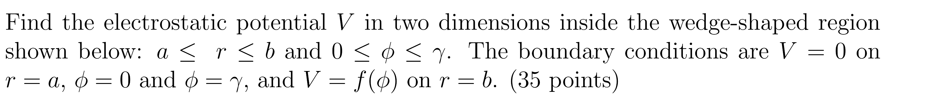 Solved Find the electrostatic potential V in two dimensions | Chegg.com