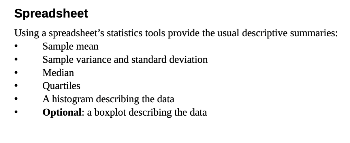 Solved Spreadsheet Using a spreadsheet's statistics tools | Chegg.com