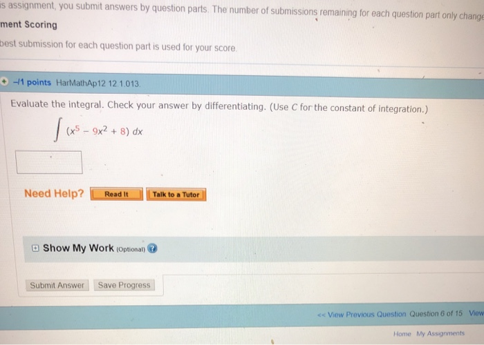 Solved ment Submission his assignment, you submit answers by | Chegg.com