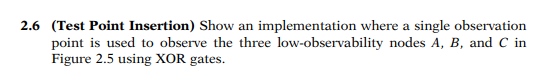 2.6 (Test Point Insertion) Show an implementation | Chegg.com
