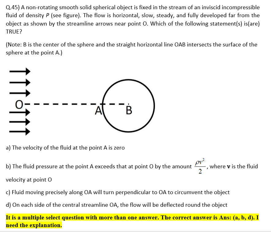 Solved Q.45) A non-rotating smooth solid spherical object is | Chegg.com