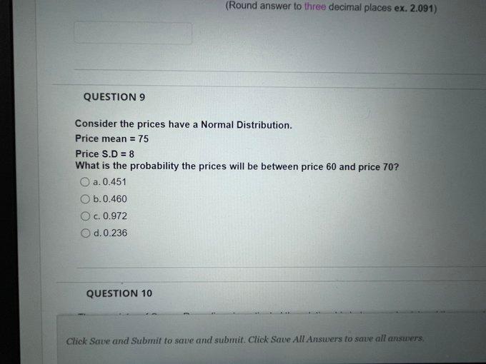 Solved (Round answer to three decimal places ex. 2.091) | Chegg.com