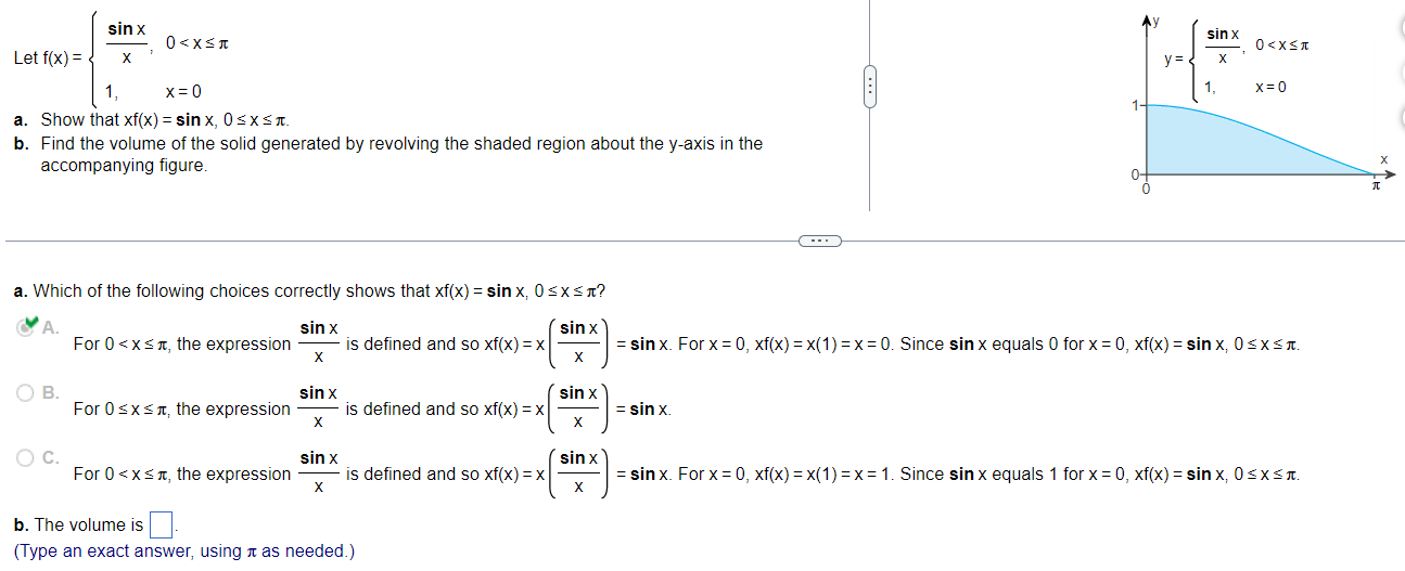 Solved Let f(x)={xsinx,1,0 | Chegg.com