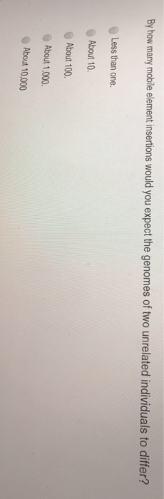 Solved By how many mobile element insertions would you | Chegg.com