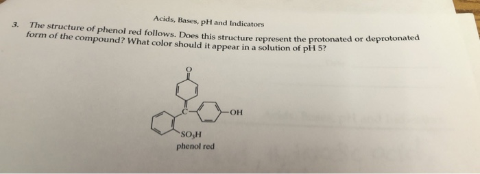 Solved Acids, Bases, pH and Indicators 3. The structure of | Chegg.com