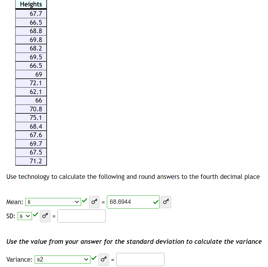 Solved Use technology to calculate the following and round | Chegg.com