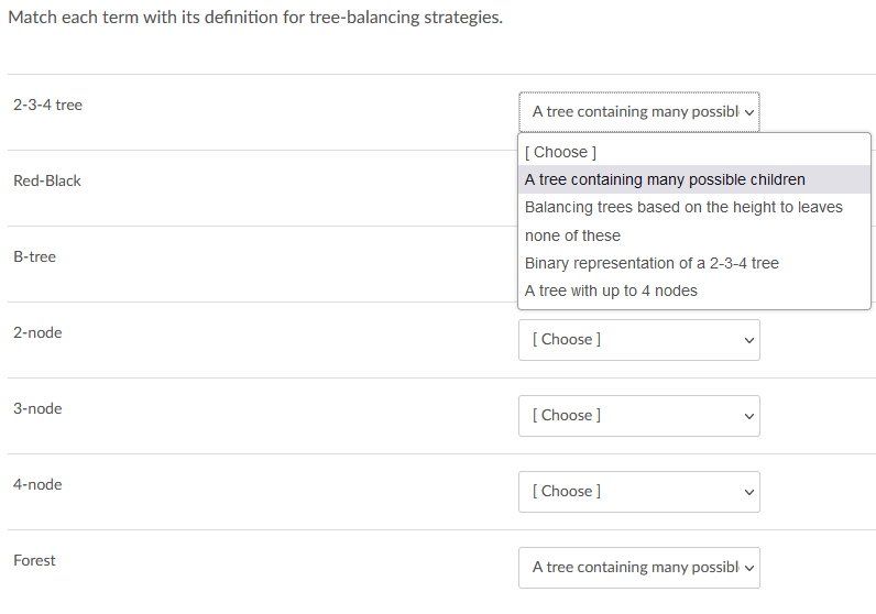 Solved Consider the following 2-3-4 tree: Select all the | Chegg.com