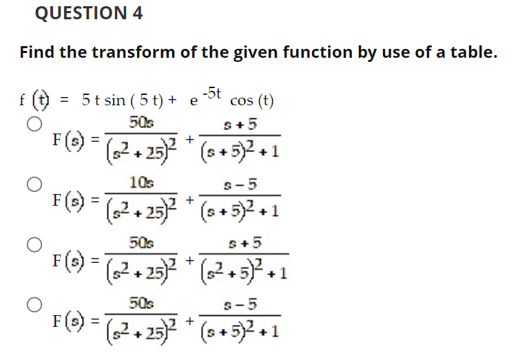 Solved Find the transform of the given function by use of a | Chegg.com