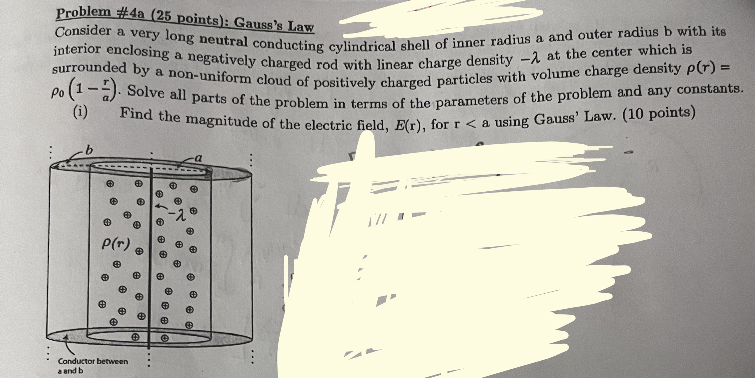 Solved Problem \#4a (25 points): Gauss's Law Consider a very | Chegg.com