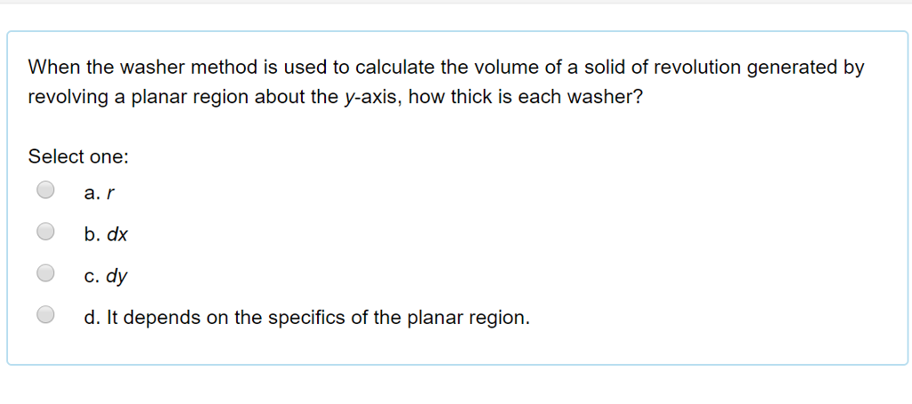 Solved What is the volume of the solid of revolution | Chegg.com