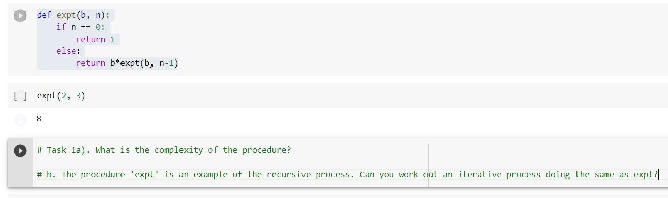 Solved Algorithm and Complexity, Python def expt(b, n): | Chegg.com
