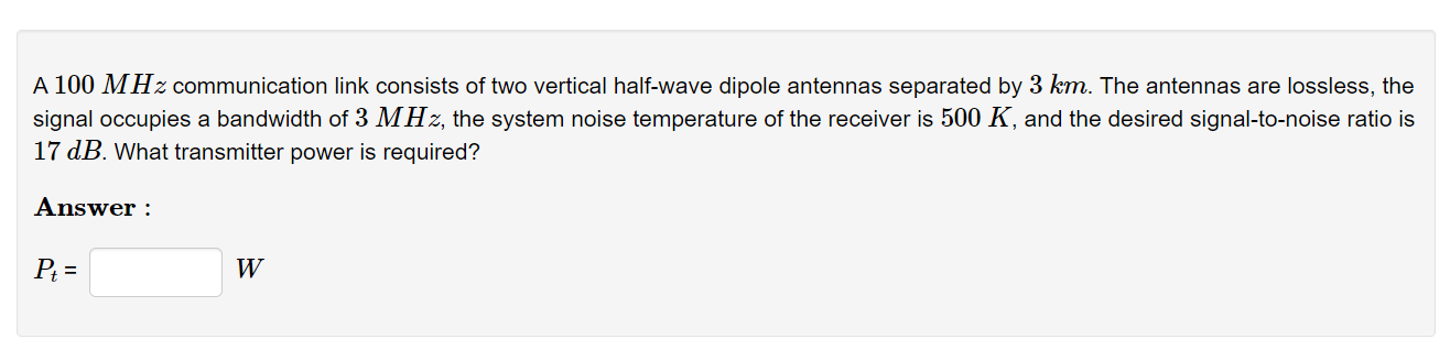 Solved A 100MHz communication link consists of two vertical | Chegg.com