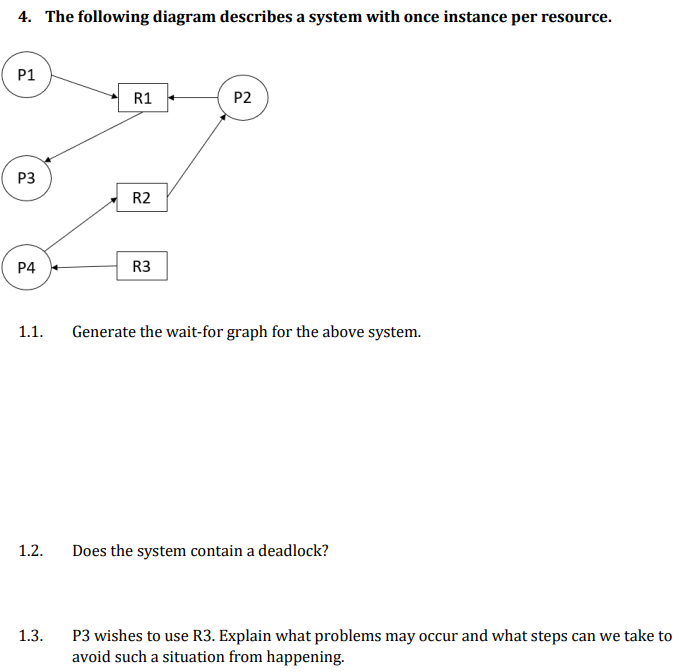 Solved 4. The following diagram describes a system with once | Chegg.com