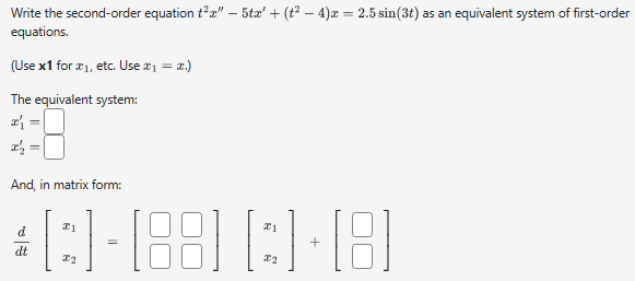 Solved Write the second-order equation | Chegg.com