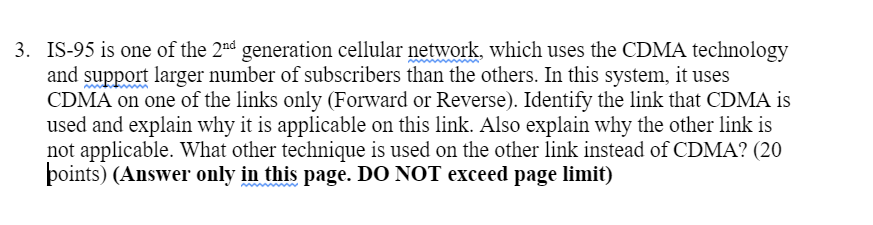 Solved 3. IS-95 is one of the 2nd generation cellular | Chegg.com